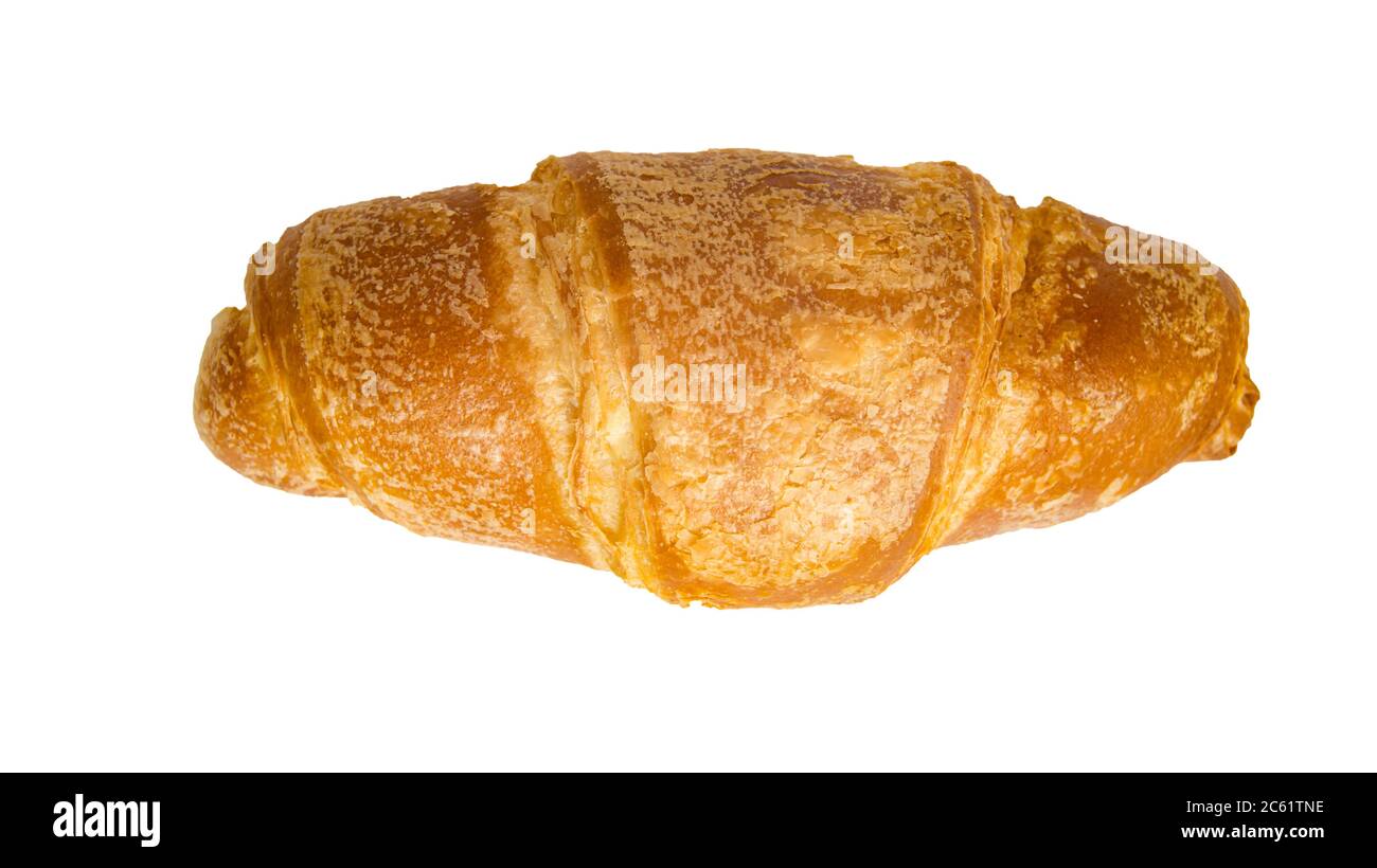 Fresh one croissant isolated on a white background by clipping Stock ...