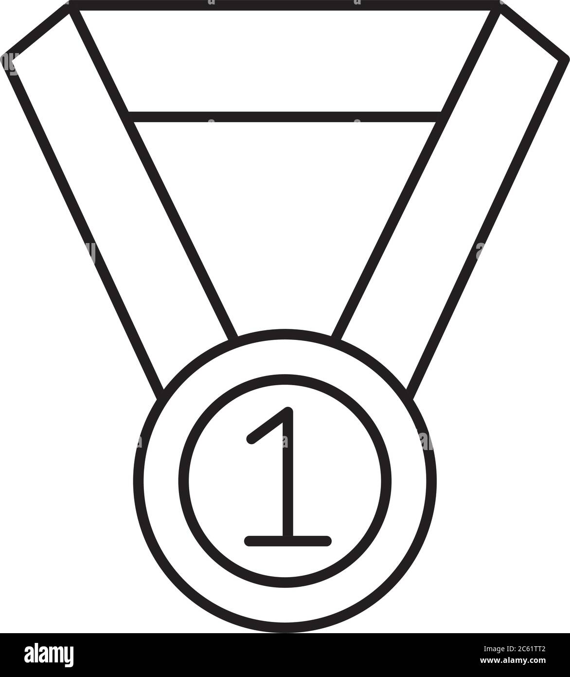 Medal line style icon design, Winner first competition success and ...