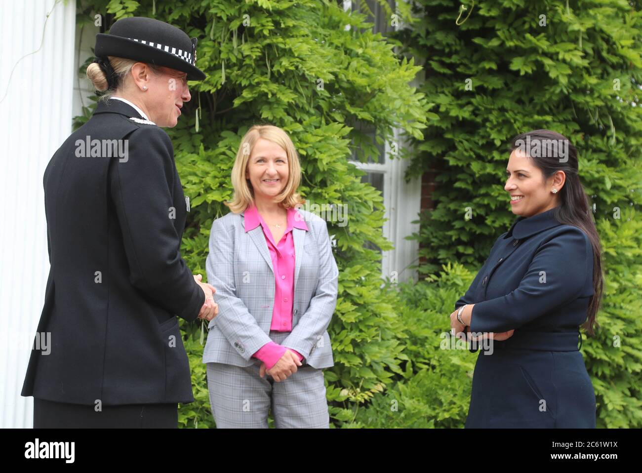 Home Secretary Priti Patel (right) meets Chief Constable of Sussex ...