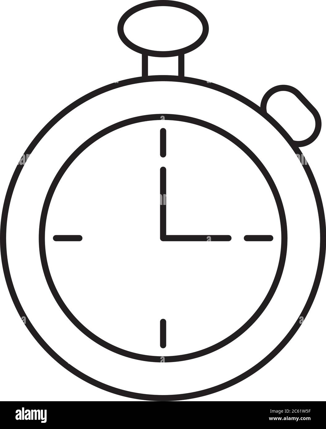 Chronometer line style icon design, Time tool second sport stopwatch ...