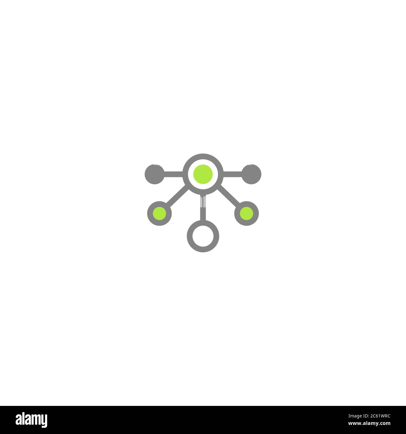 Hub network connection line icon isolated on white. System, catalog ...