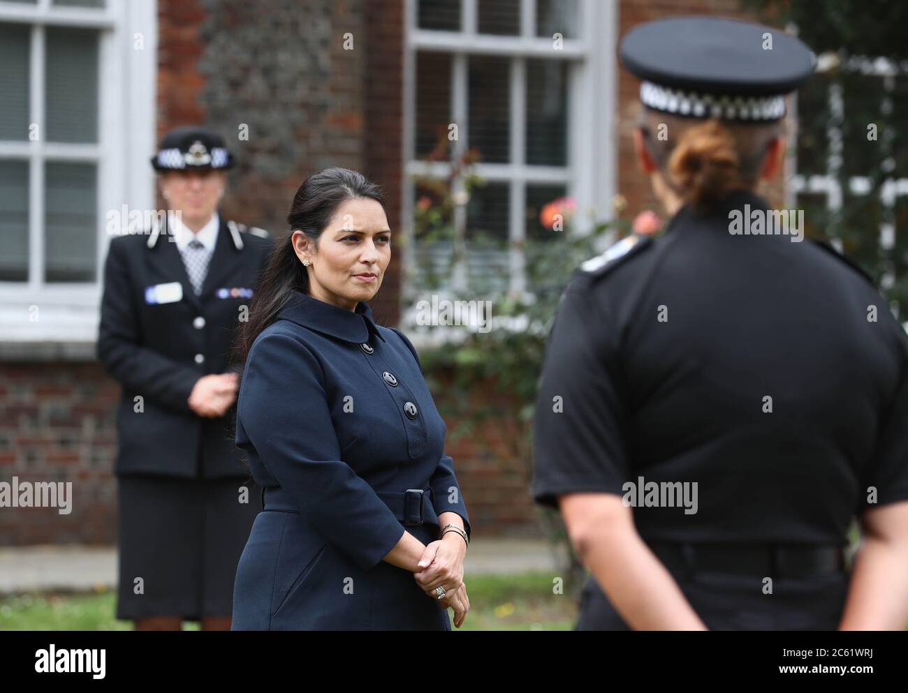 Home Secretary Priti Patel meets new recruits during a visit to Sussex ...