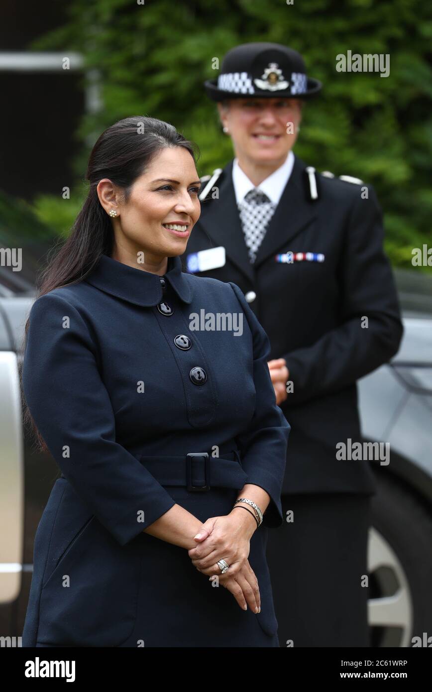 Home Secretary Priti Patel meets new recruits during a visit to Sussex ...