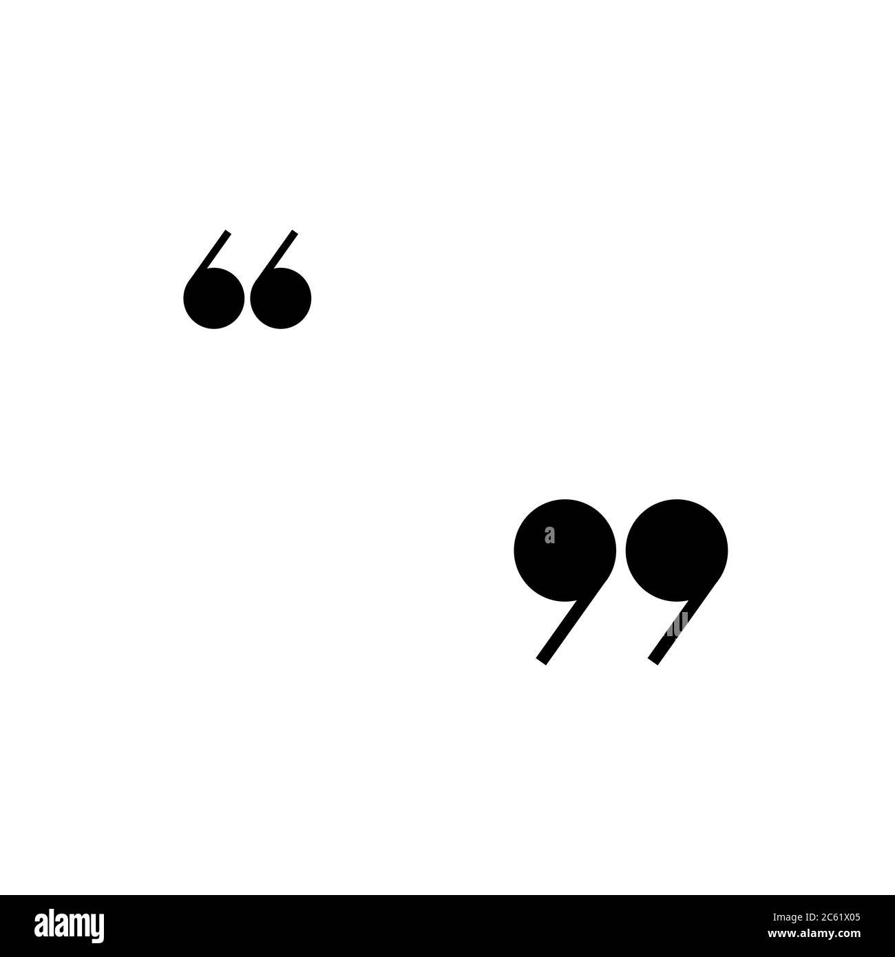 black quote marks isolated on white. Flat reading icon. Vector ...
