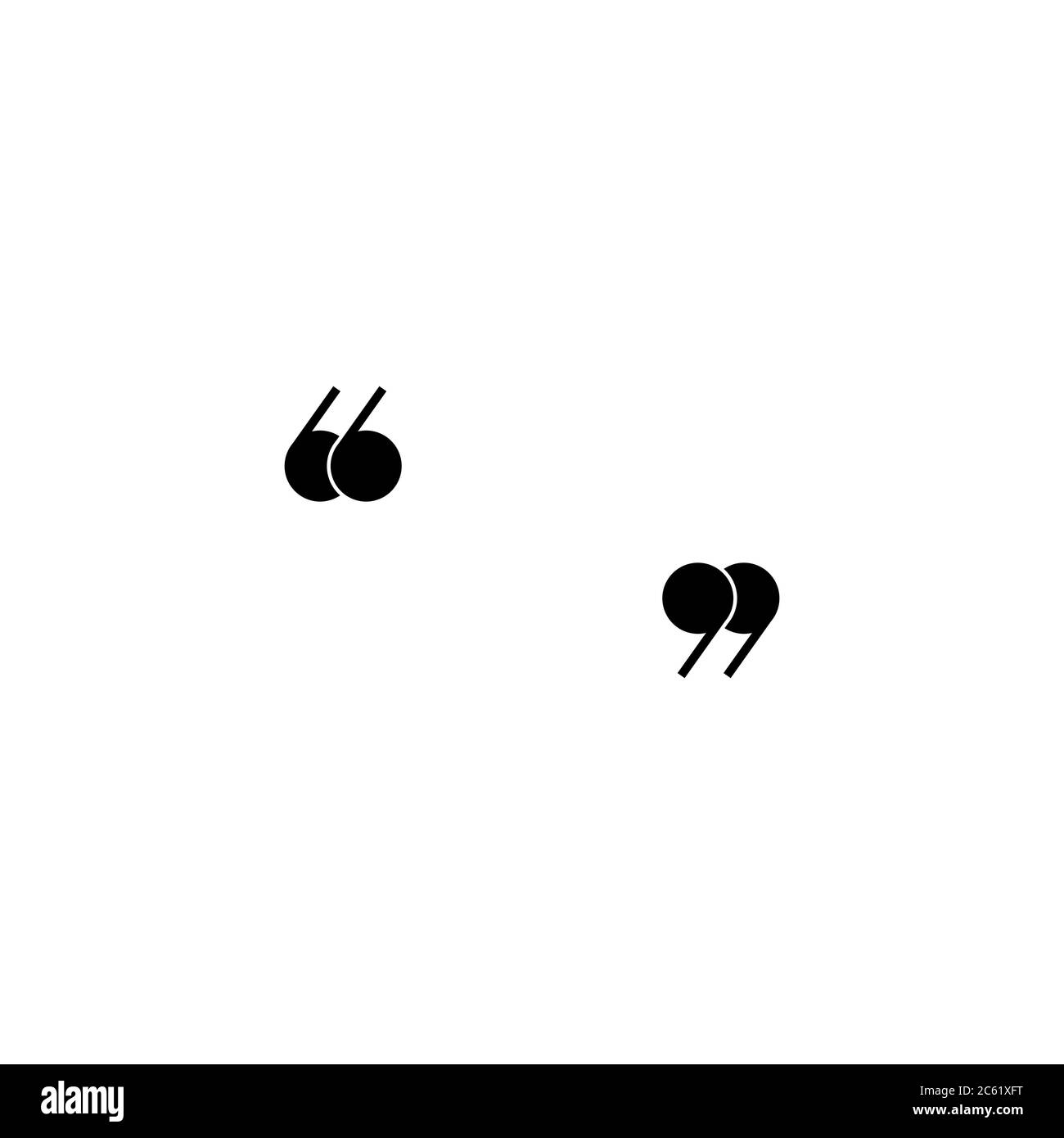 black quote marks isolated on white. Flat reading icon. Vector ...