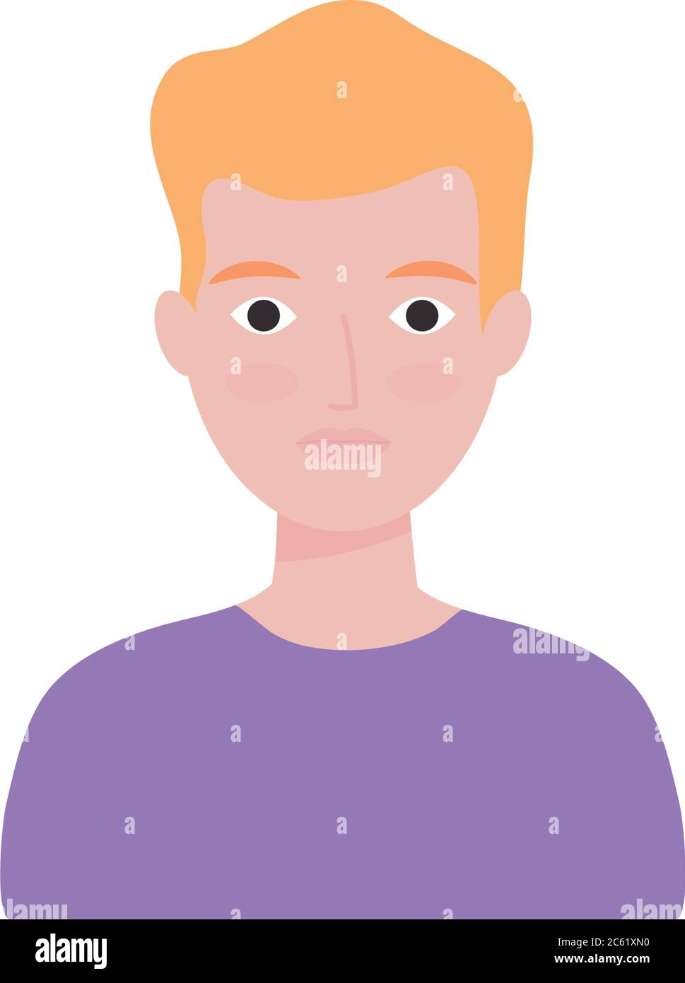 avatar serious man icon over white background, flat style, vector ...