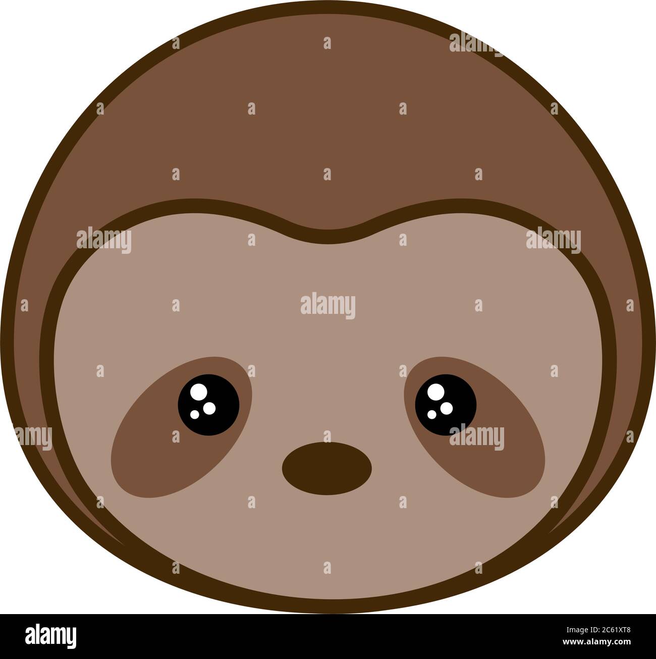 Cute sloth cartoon line and fill style icon design, Kawaii animal zoo ...