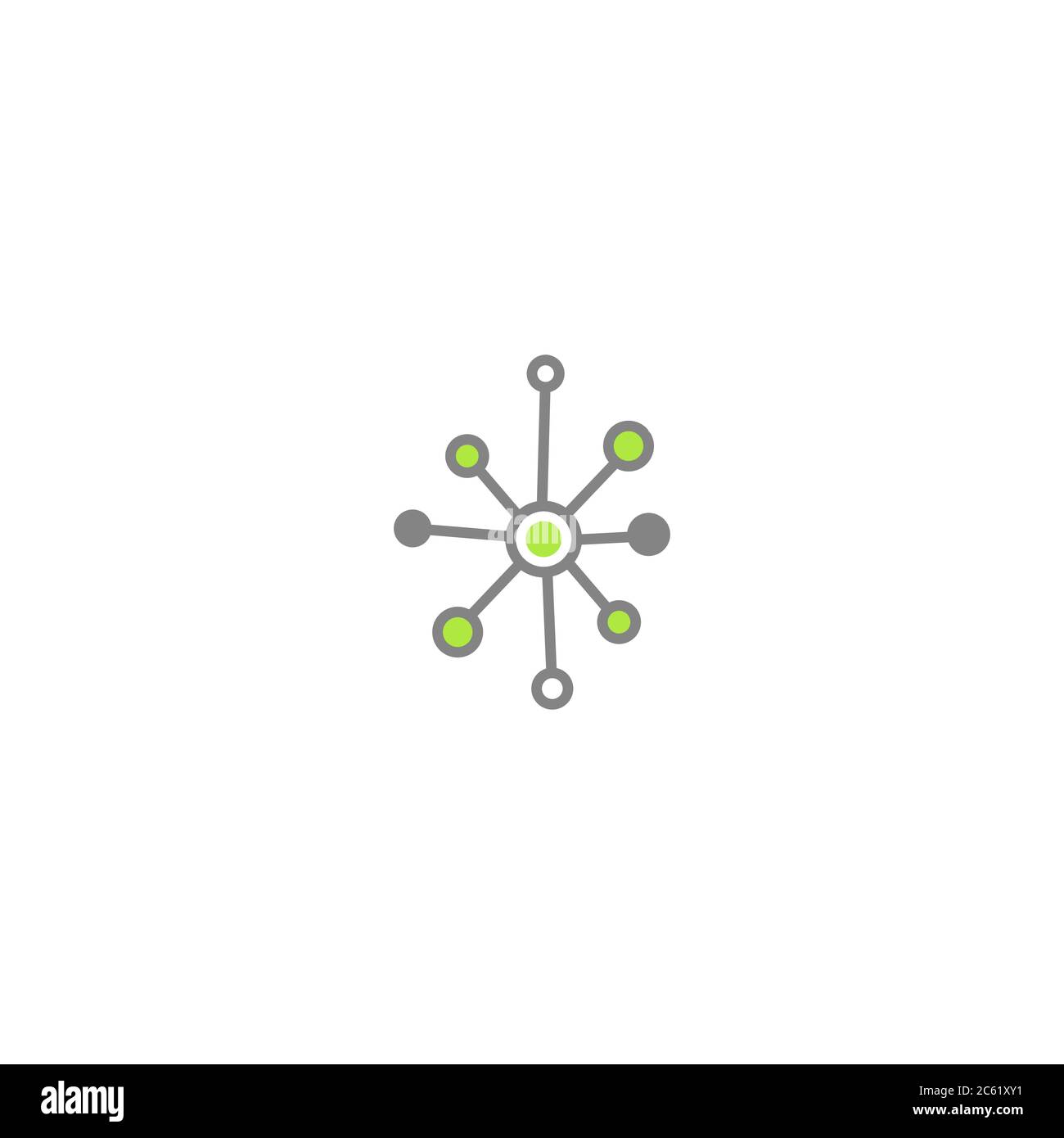 Hub network connection line icon isolated on white. System or ...