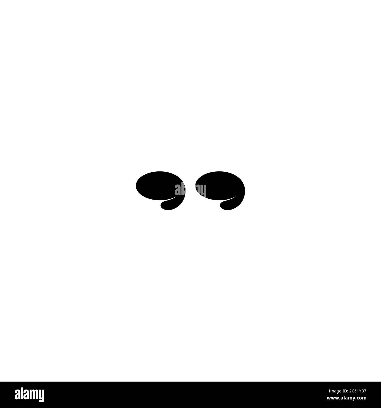 black quote marks isolated on white. Flat reading icon. Vector ...