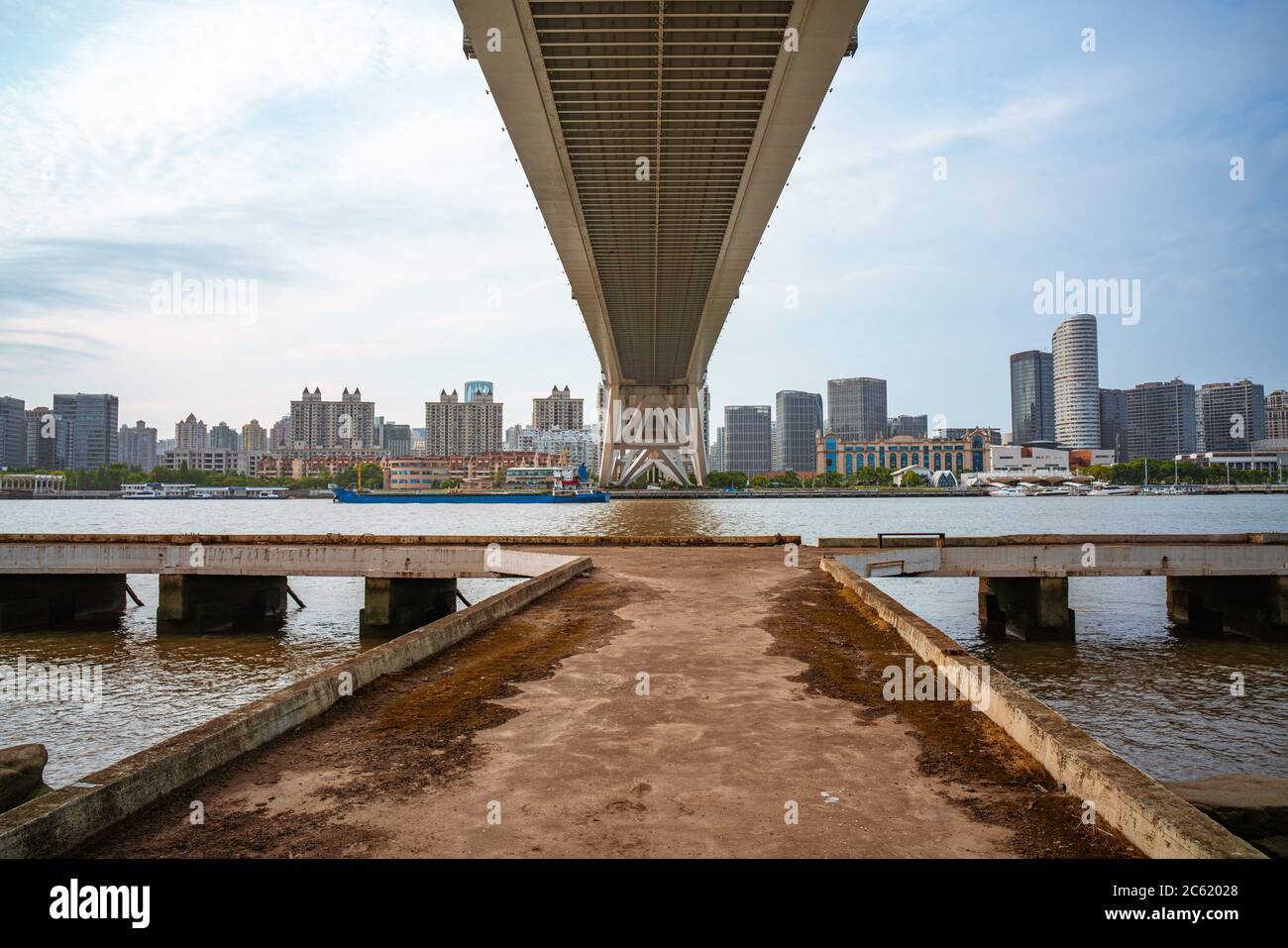 Lupu bridge in Shanghai. China, on a cloudy day Stock Photo - Alamy