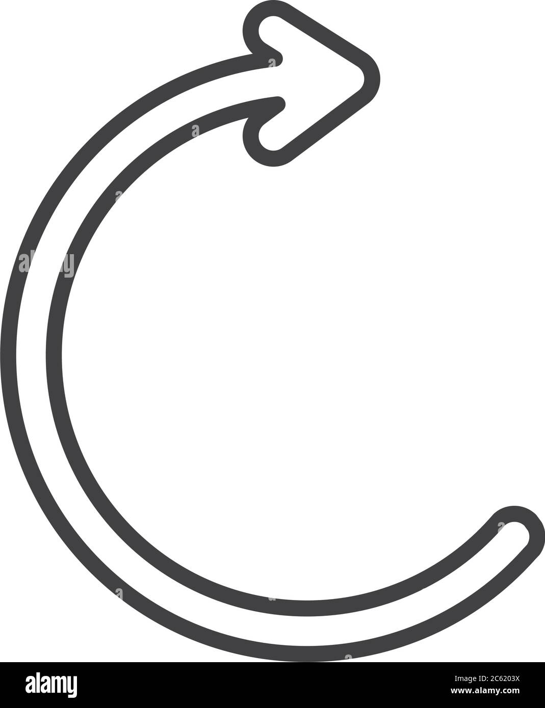 circle arrow icon over white background, line style, vector ...
