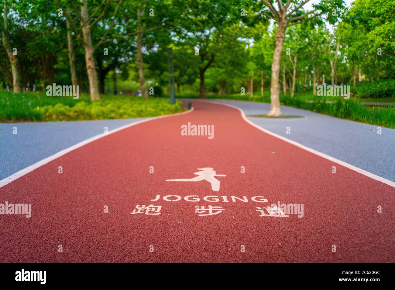 A specific jogging lane in Expo park, in Shanghai, China Stock Photo ...
