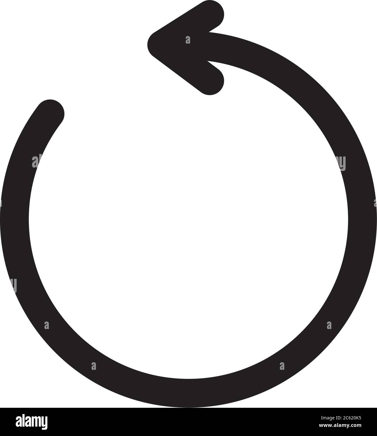 circular arrow icon over white background, silhouette style, vector ...
