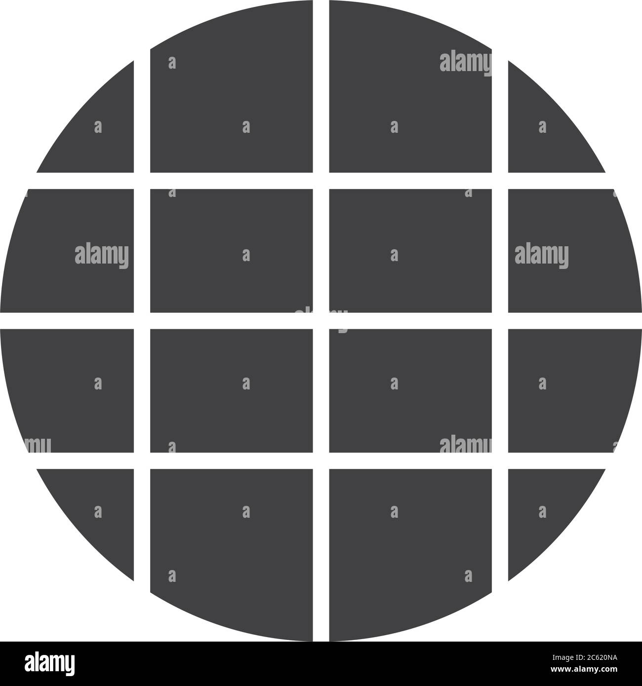 global sphere with Meridian and parallel lines over white background ...