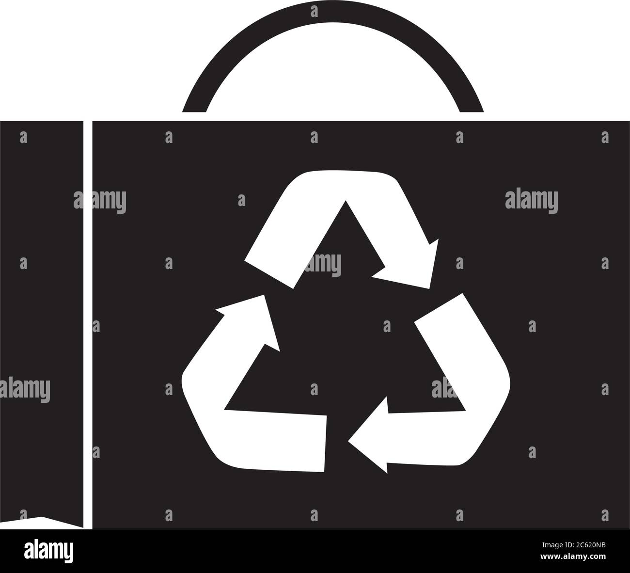 briefcase with recycling symbol icon over white background, silhouette ...