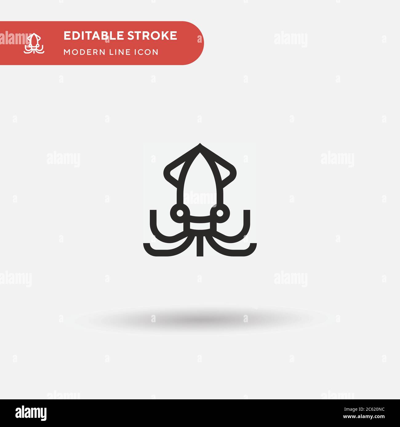 Squid Simple vector icon. Illustration symbol design template for web ...