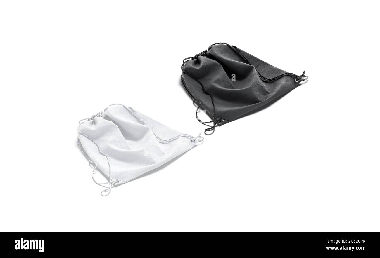 Blank black and white drawstring backpack mockup lying, side view Stock ... Blank black and white drawstring backpack mockup lying, side view Stock ...