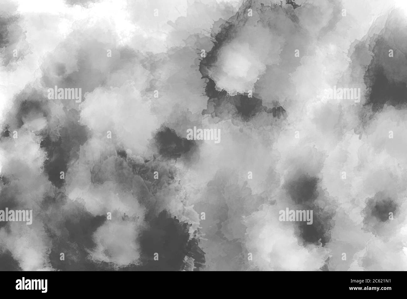 Abstract watercolor drawing overlay background in shades of black and ...