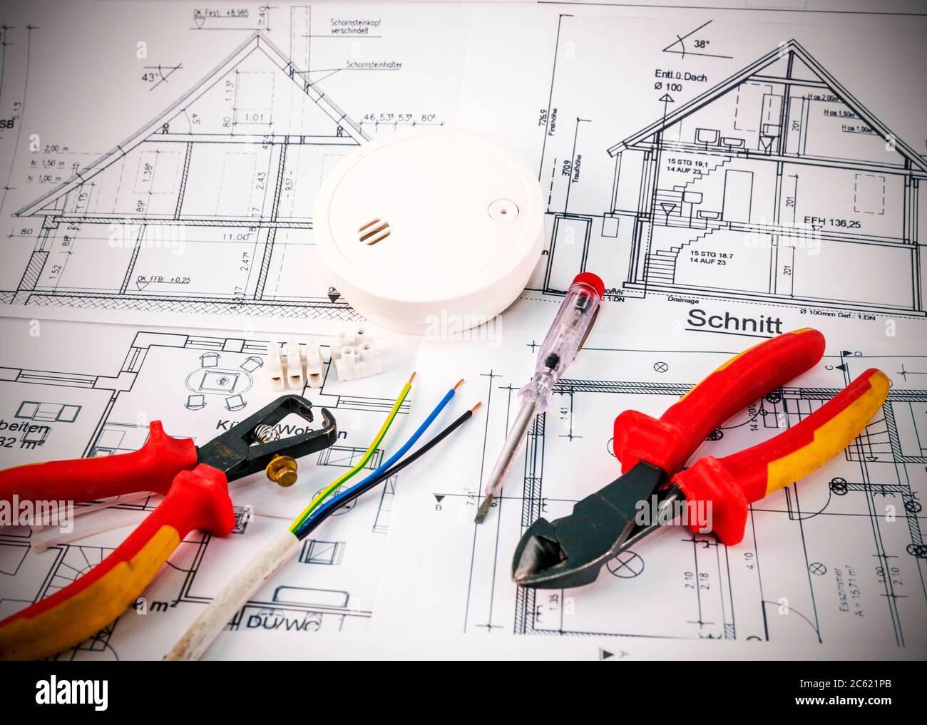 Planning electrical house installation Stock Photo - Alamy