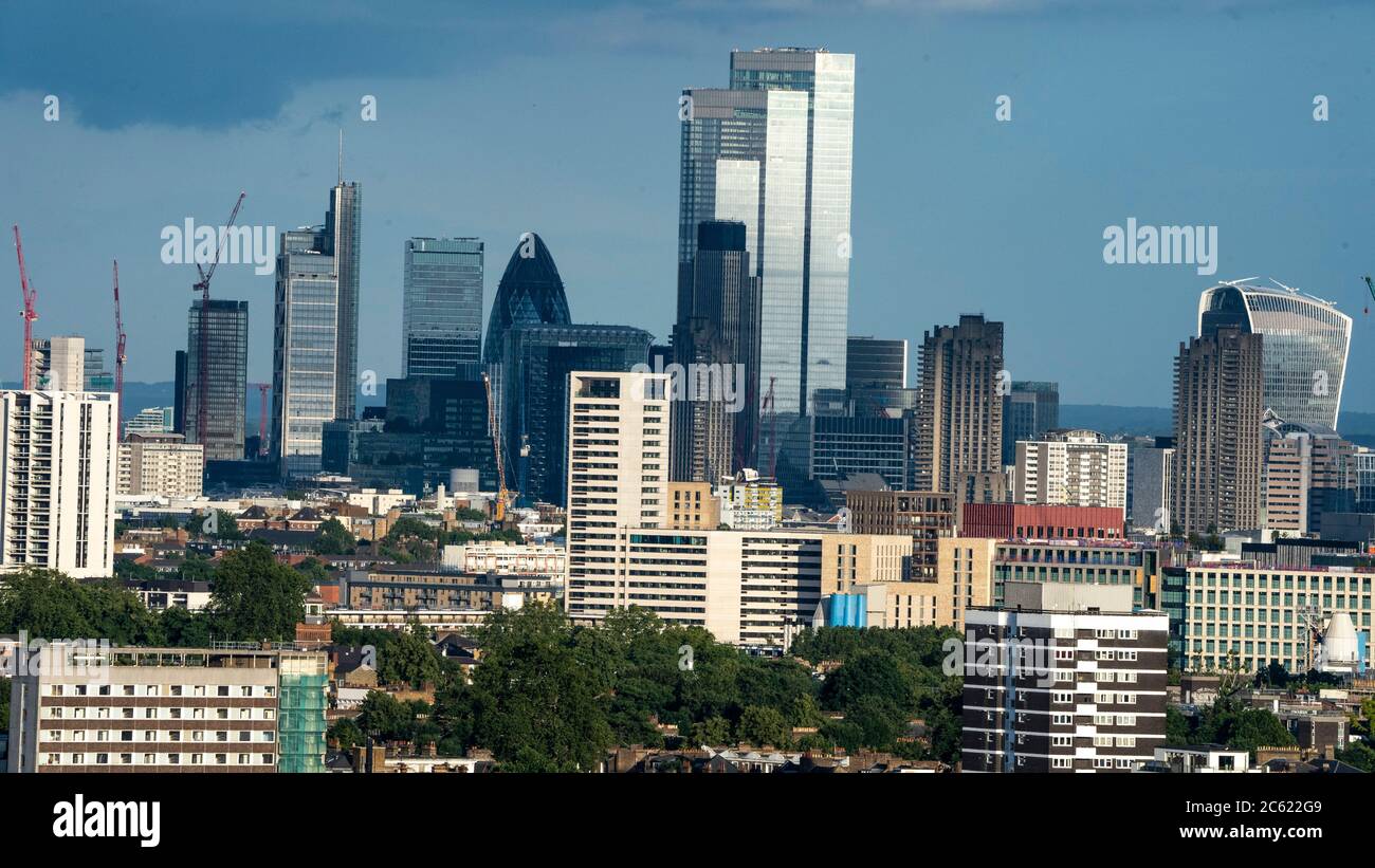 London skyline buildings from highpoint Stock Photo - Alamy