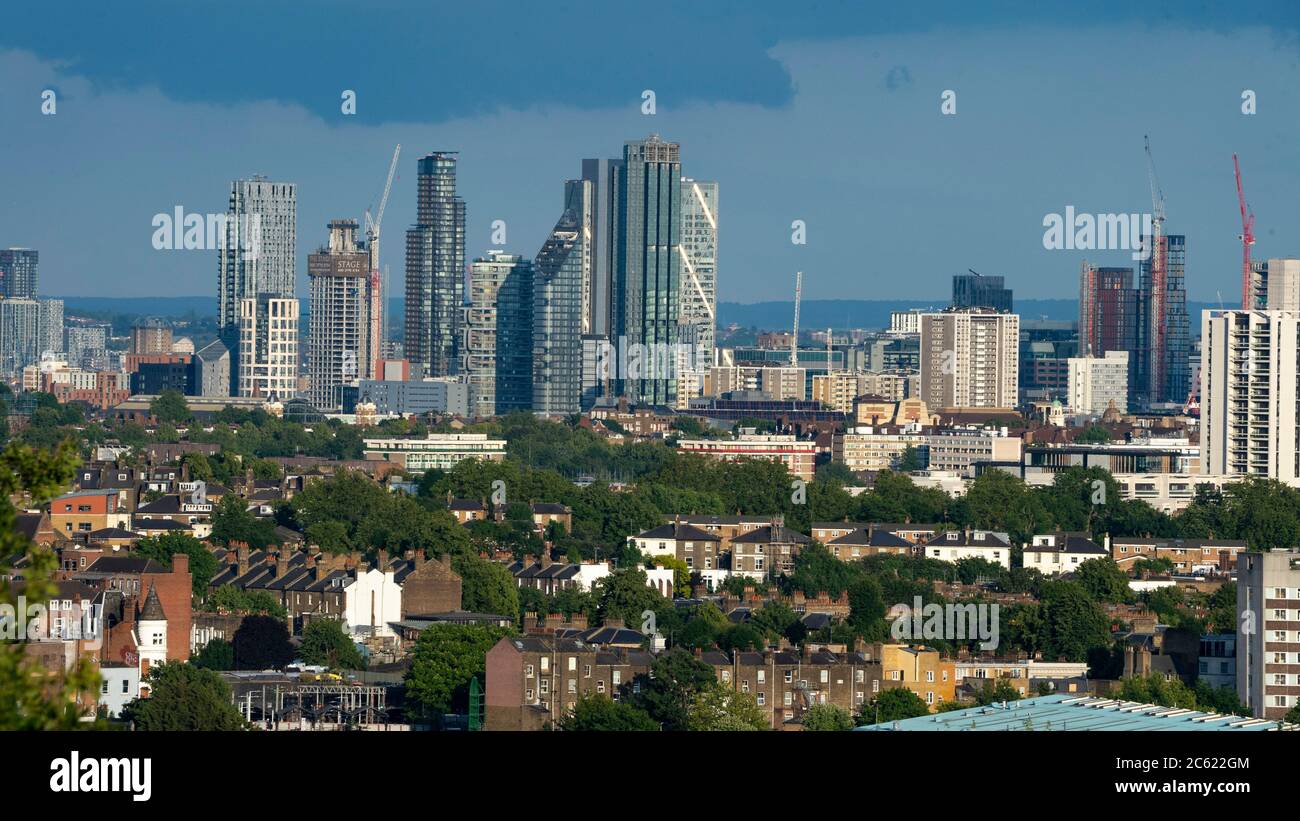 London skyline buildings from highpoint Stock Photo - Alamy