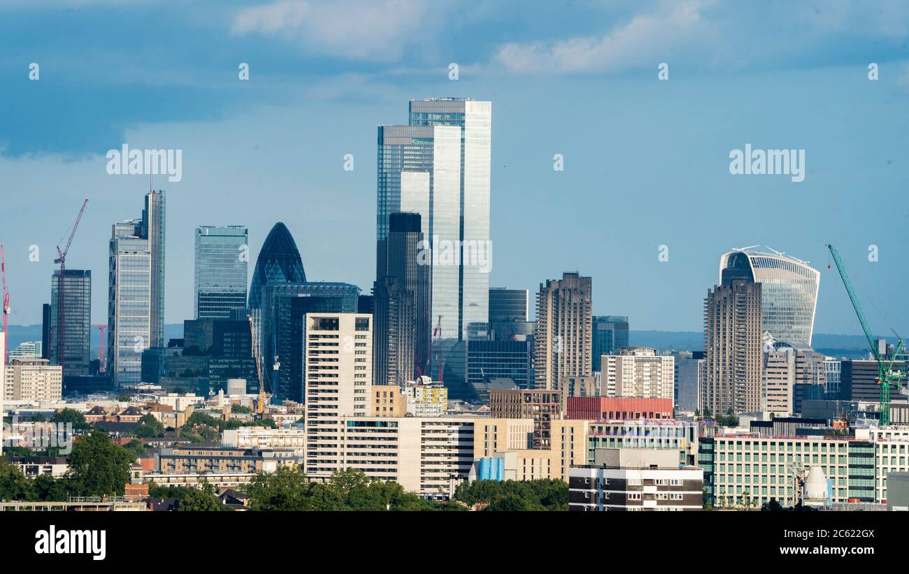 London skyline buildings from highpoint Stock Photo - Alamy