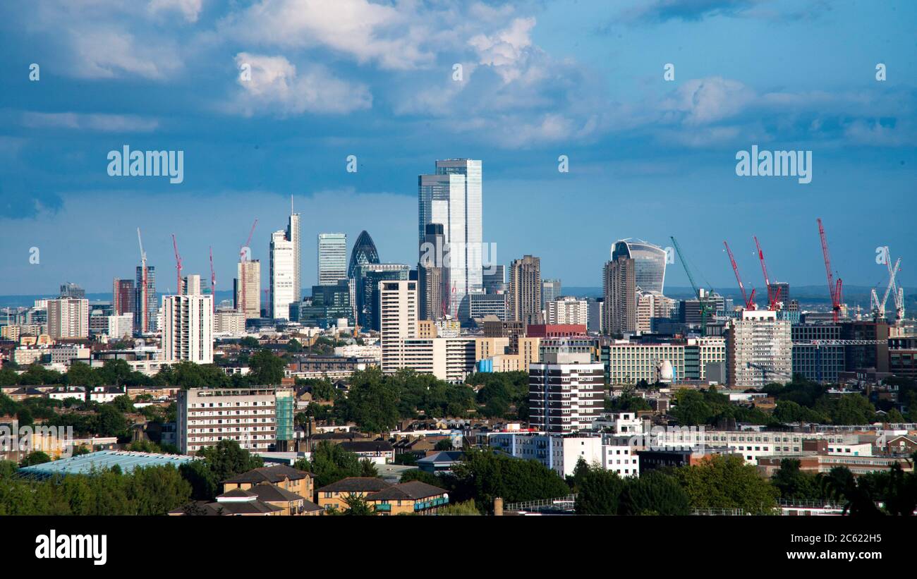 London skyline buildings from highpoint Stock Photo - Alamy