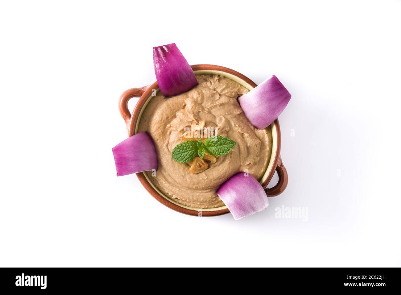 Gofio escaldado in bowl isolated on white background. Canarian food ...