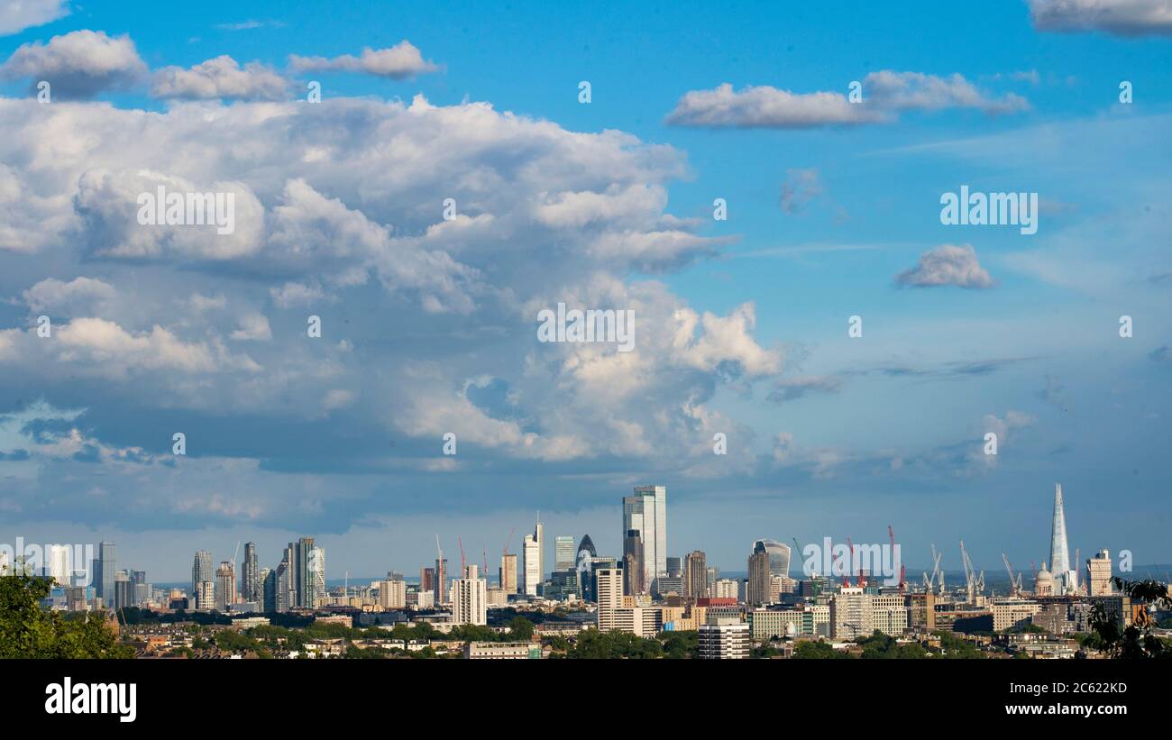London skyline buildings from highpoint Stock Photo - Alamy