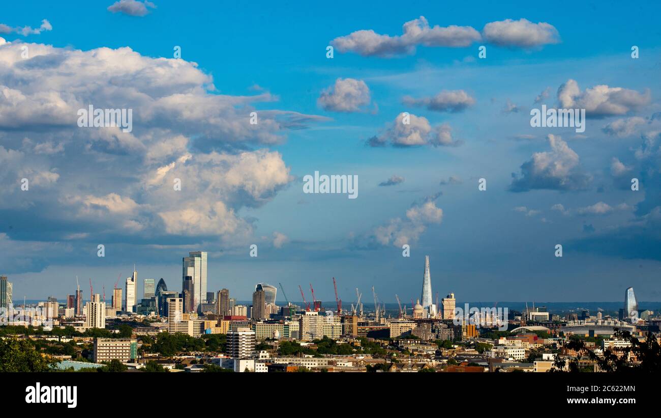London skyline buildings from highpoint Stock Photo - Alamy