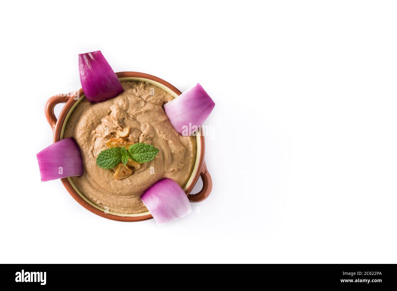 Gofio escaldado in bowl isolated on white background. Canarian food ...