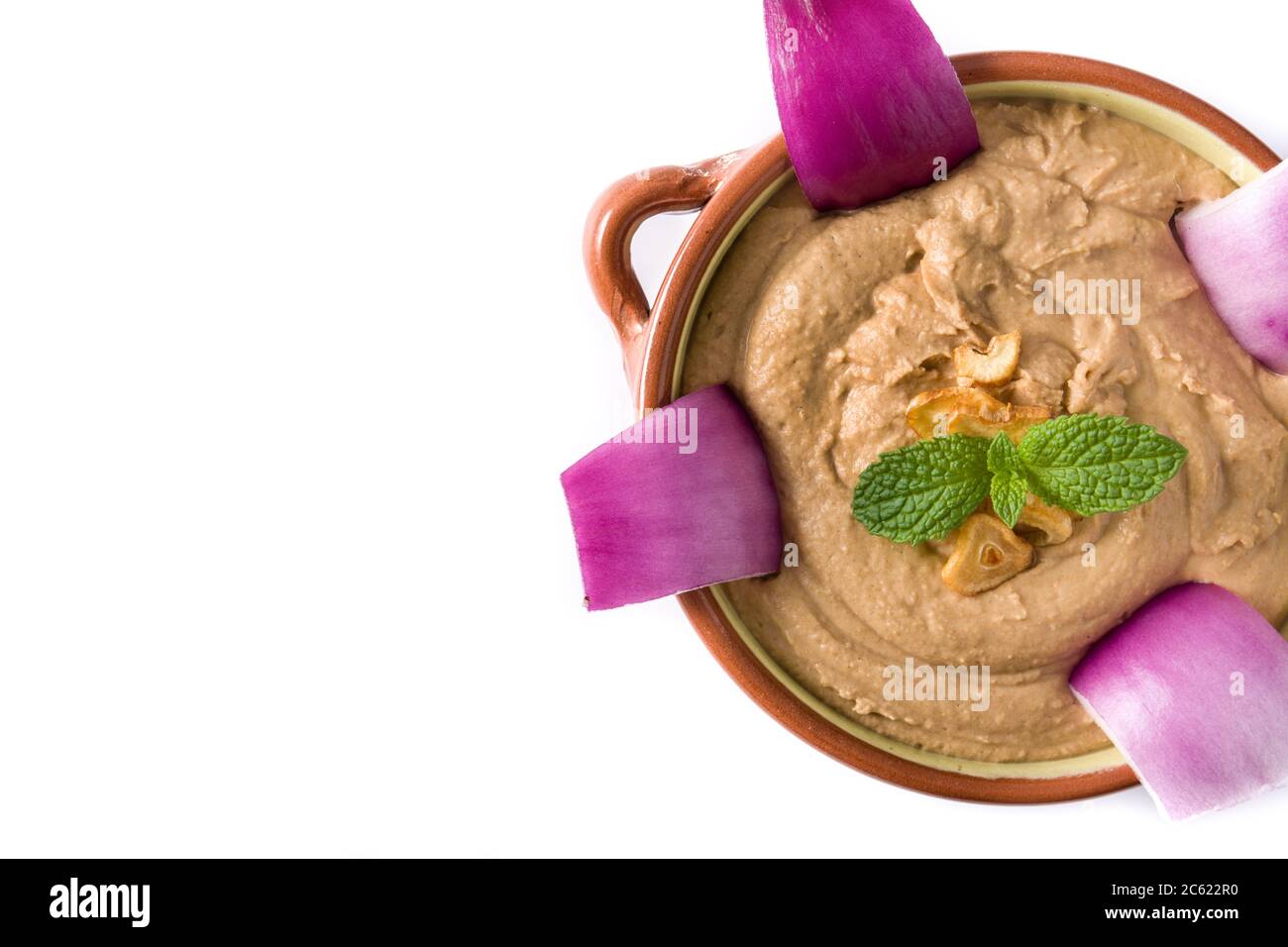 Gofio escaldado in bowl isolated on white background. Canarian food ...