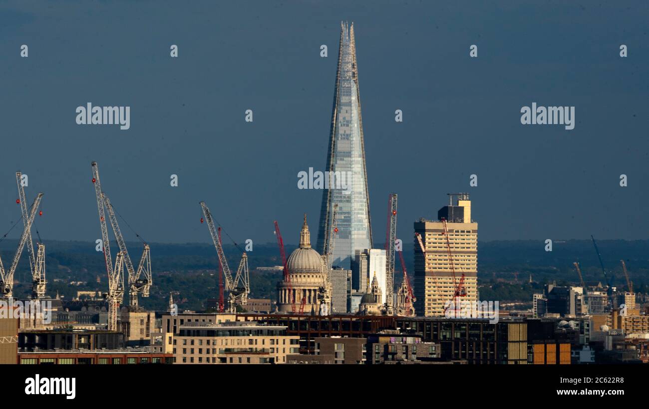 London skyline buildings from highpoint Stock Photo - Alamy