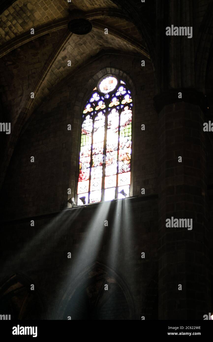 Light entering through a cathedral window Stock Photo - Alamy