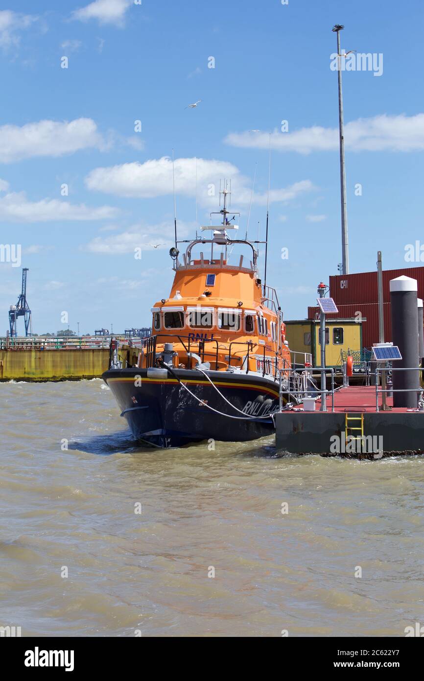 RNLB The Duke of Kent Lifeboat 17-45 moored at the RNLI Harwich in ...