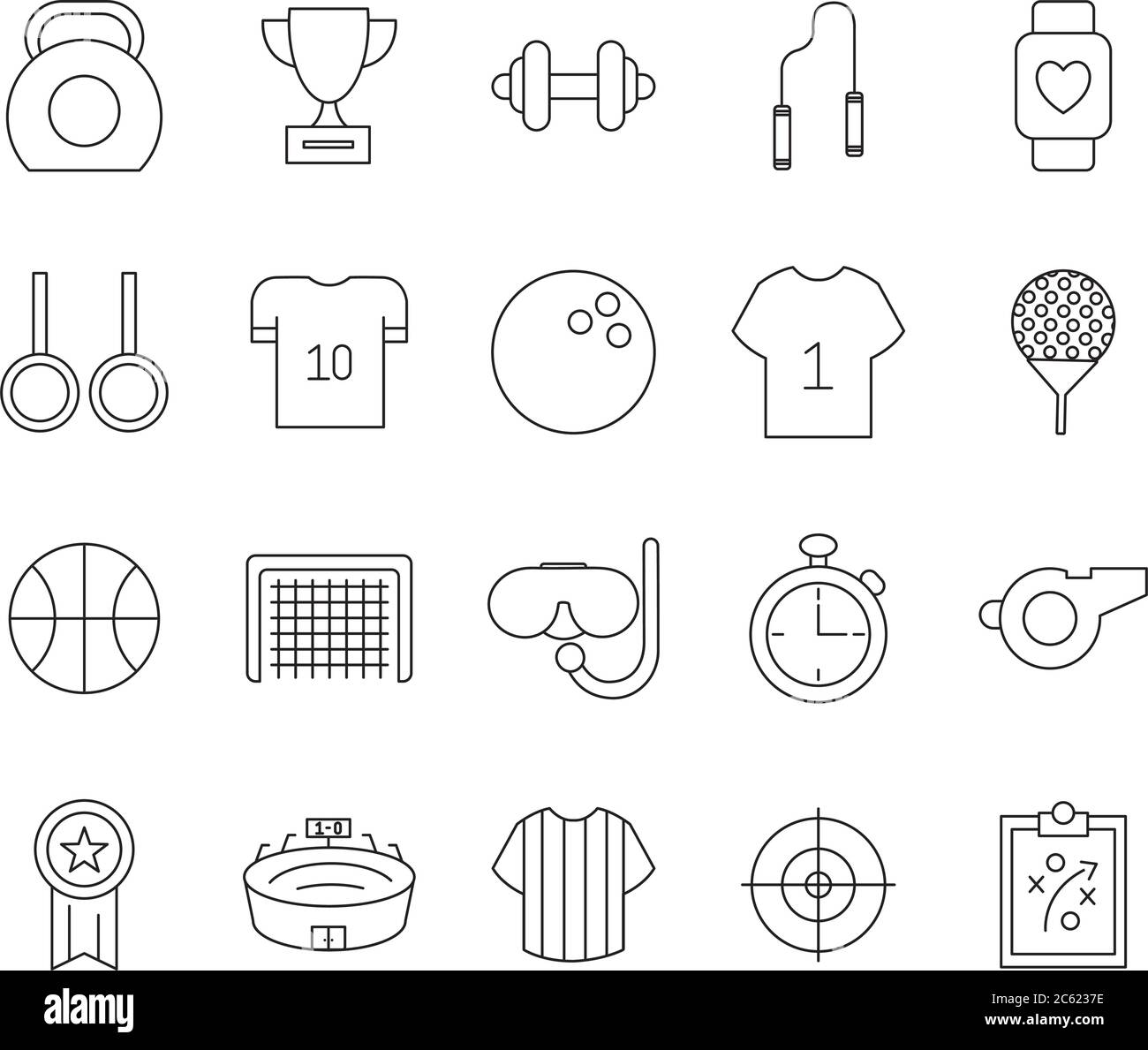 line style icon set design, Sport hobby competition and game theme ...