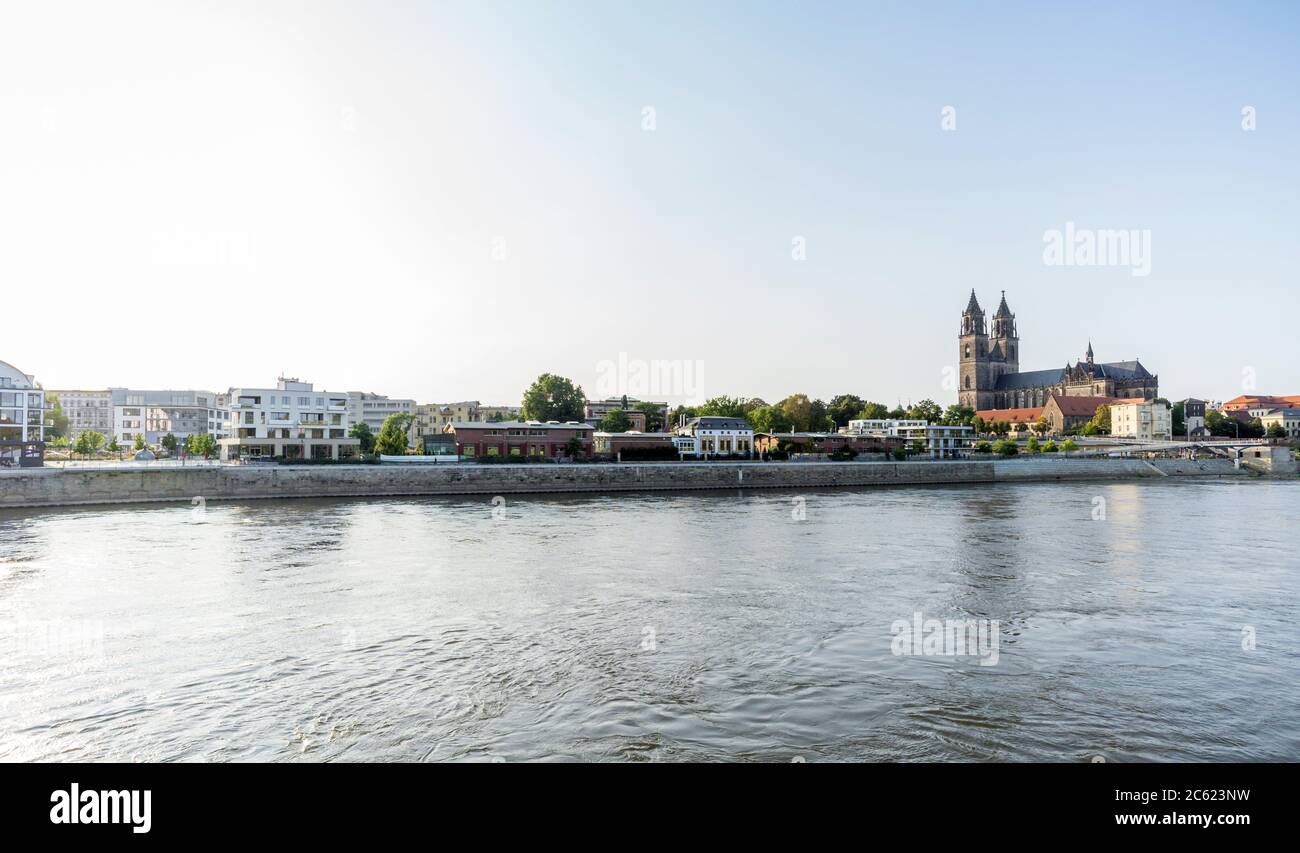 The Cathedral of Magdeburg, Capital City of Saxony Anhalt Stock Photo ...