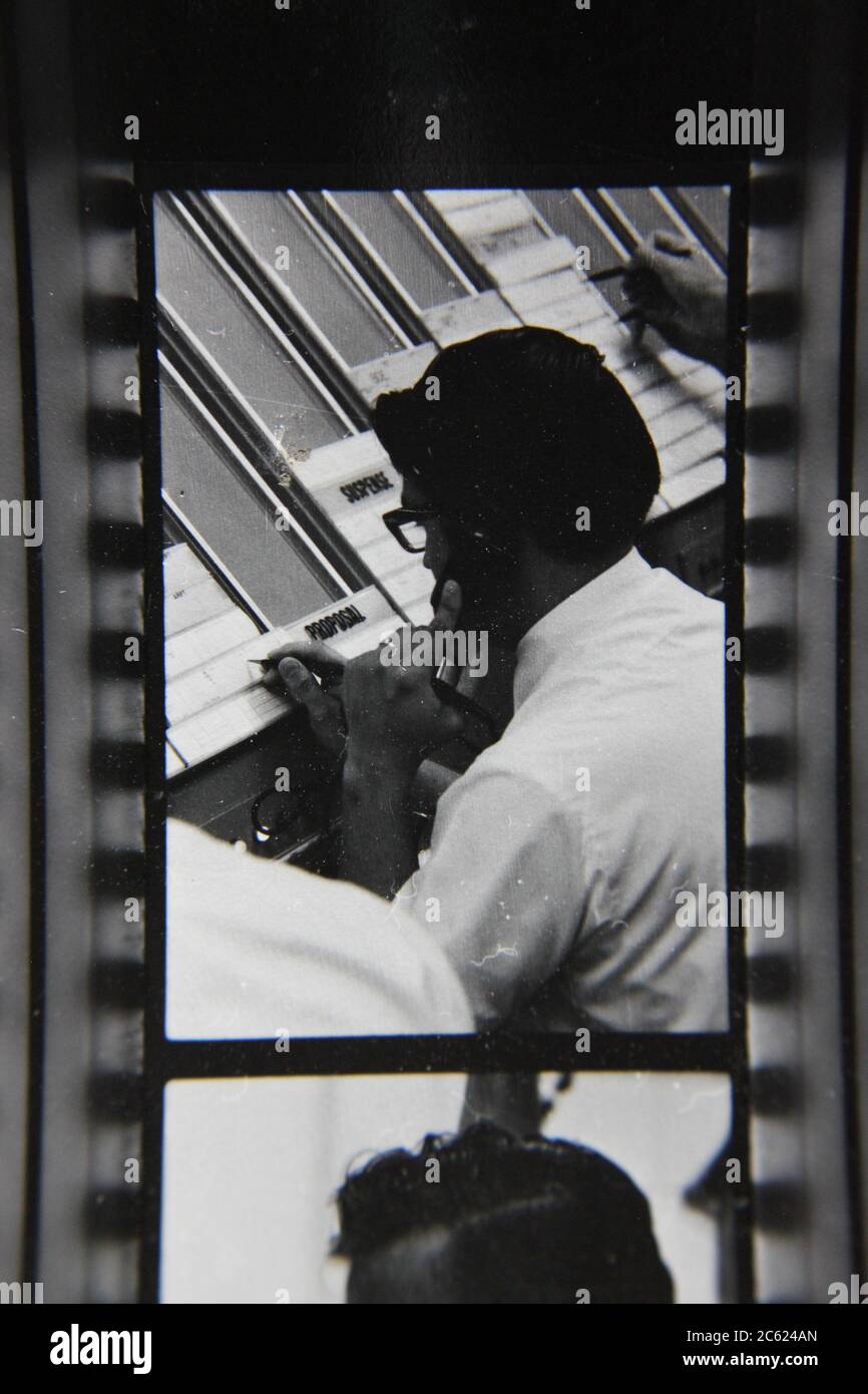 Fine 70s vintage contact print black and white photography of a ...