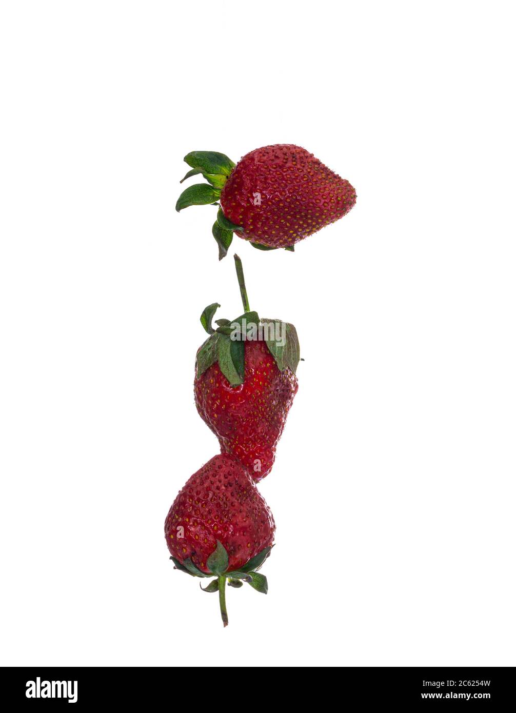 Top view of strawberry. Beautiful strawberry go down close up. Fruit ...