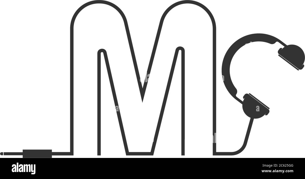 Letter M and podcast logo combination design concept Stock Vector Image ...