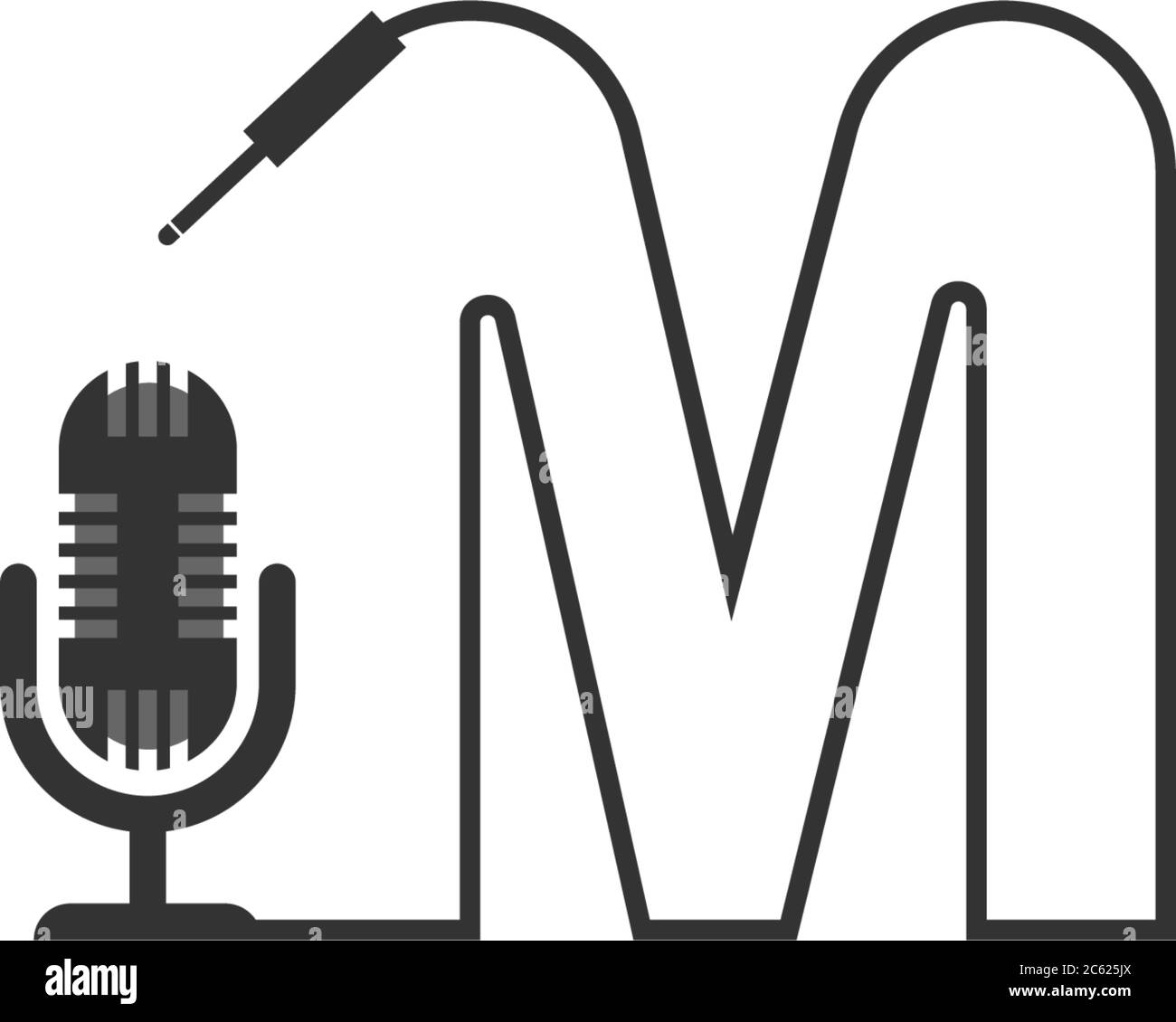 Letter M and podcast logo combination design concept Stock Vector Image ...