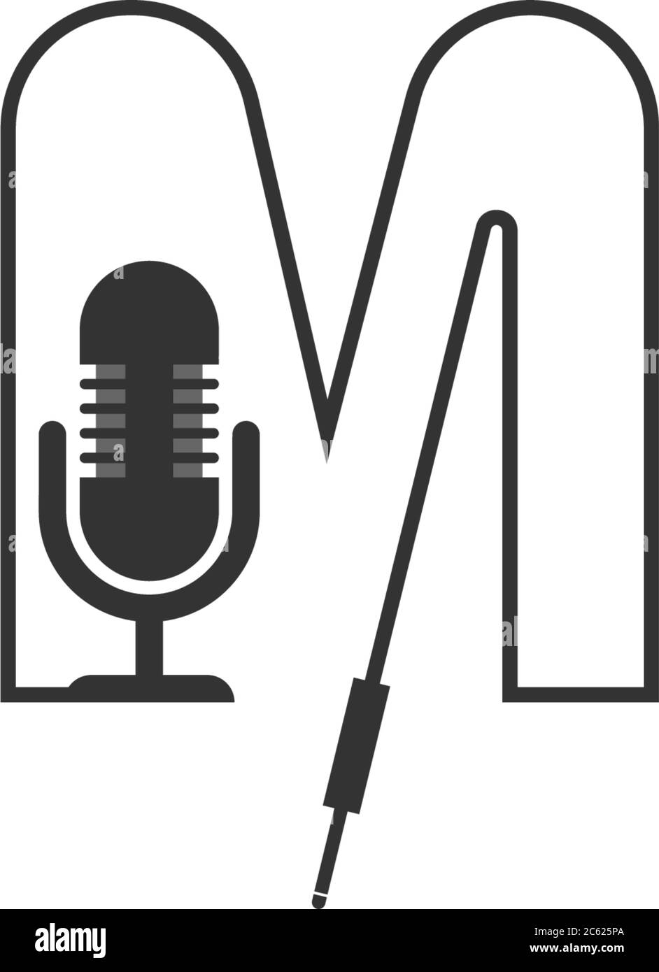 Letter M and podcast logo combination design concept Stock Vector Image ...