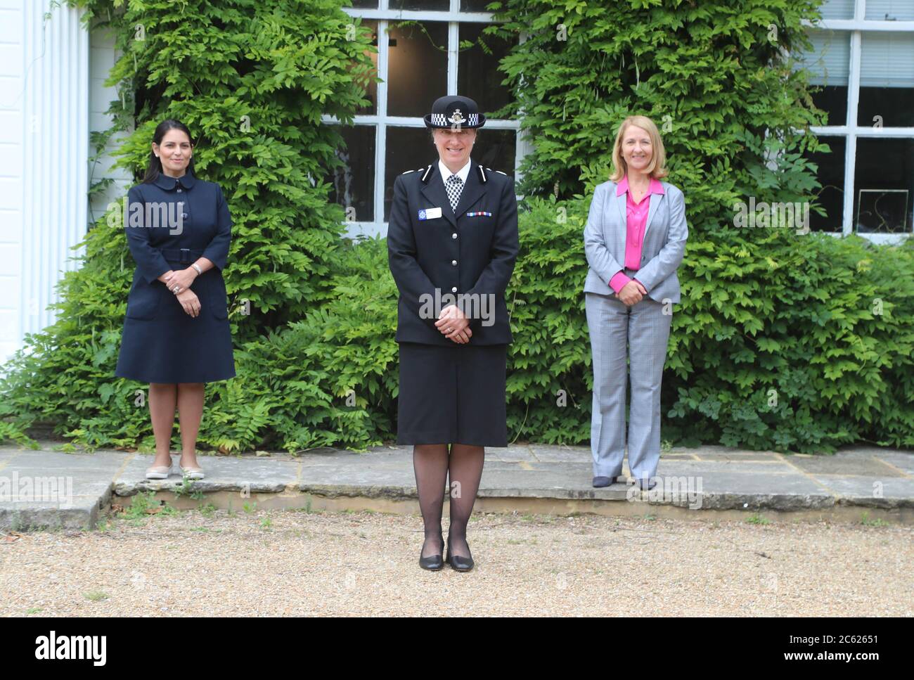 (left to right) Home Secretary Priti Patel, Chief Constable of Sussex ...