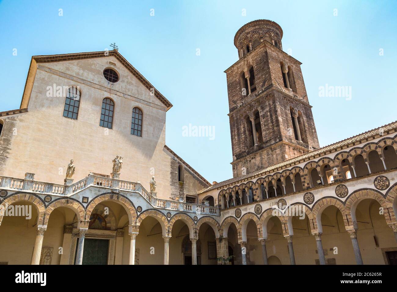 Cathedral of Salerno, the Amalfi Coast in Italy in a beautiful summer ...
