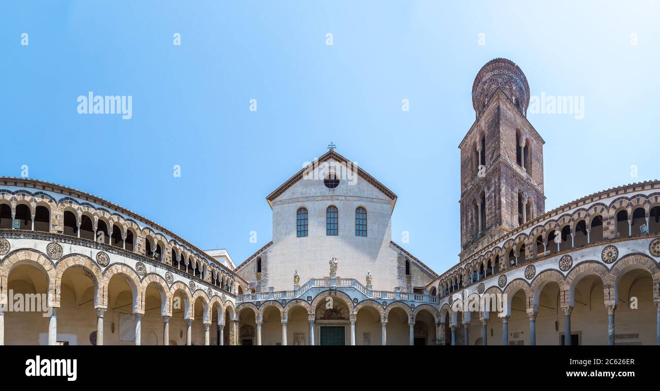 Cathedral of Salerno, the Amalfi Coast in Italy in a beautiful summer ...