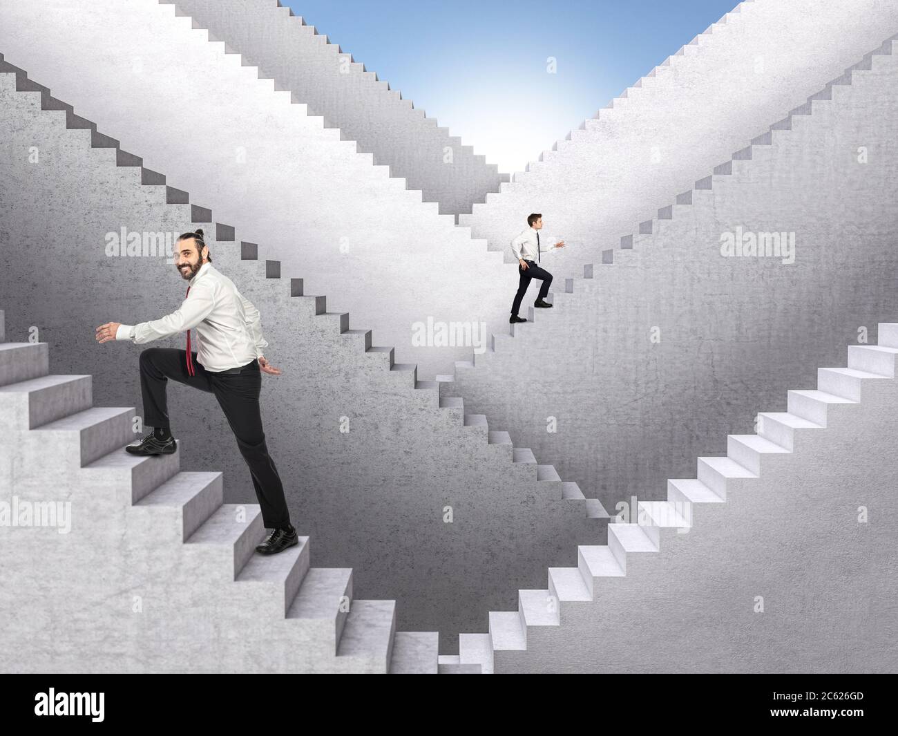 People ascending stairway hi-res stock photography and images - Alamy