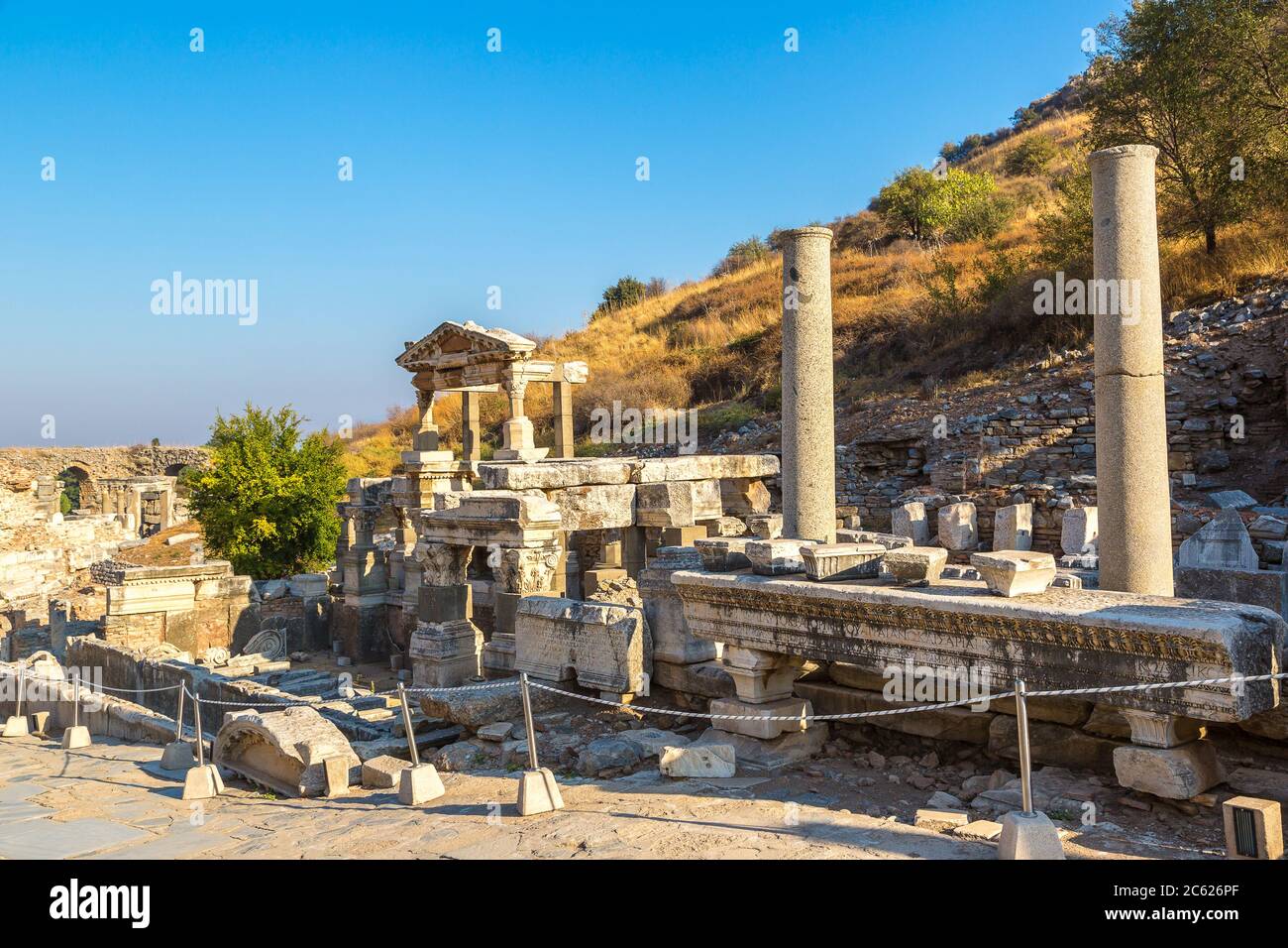 Ruins of the ancient city Ephesus, the ancient Greek city in Turkey, in ...