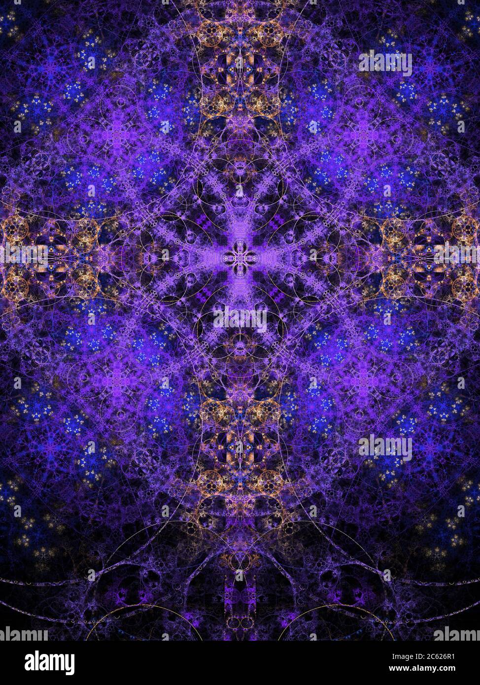 Flame Fractal - Gothic Cross Design Stock Photo - Alamy