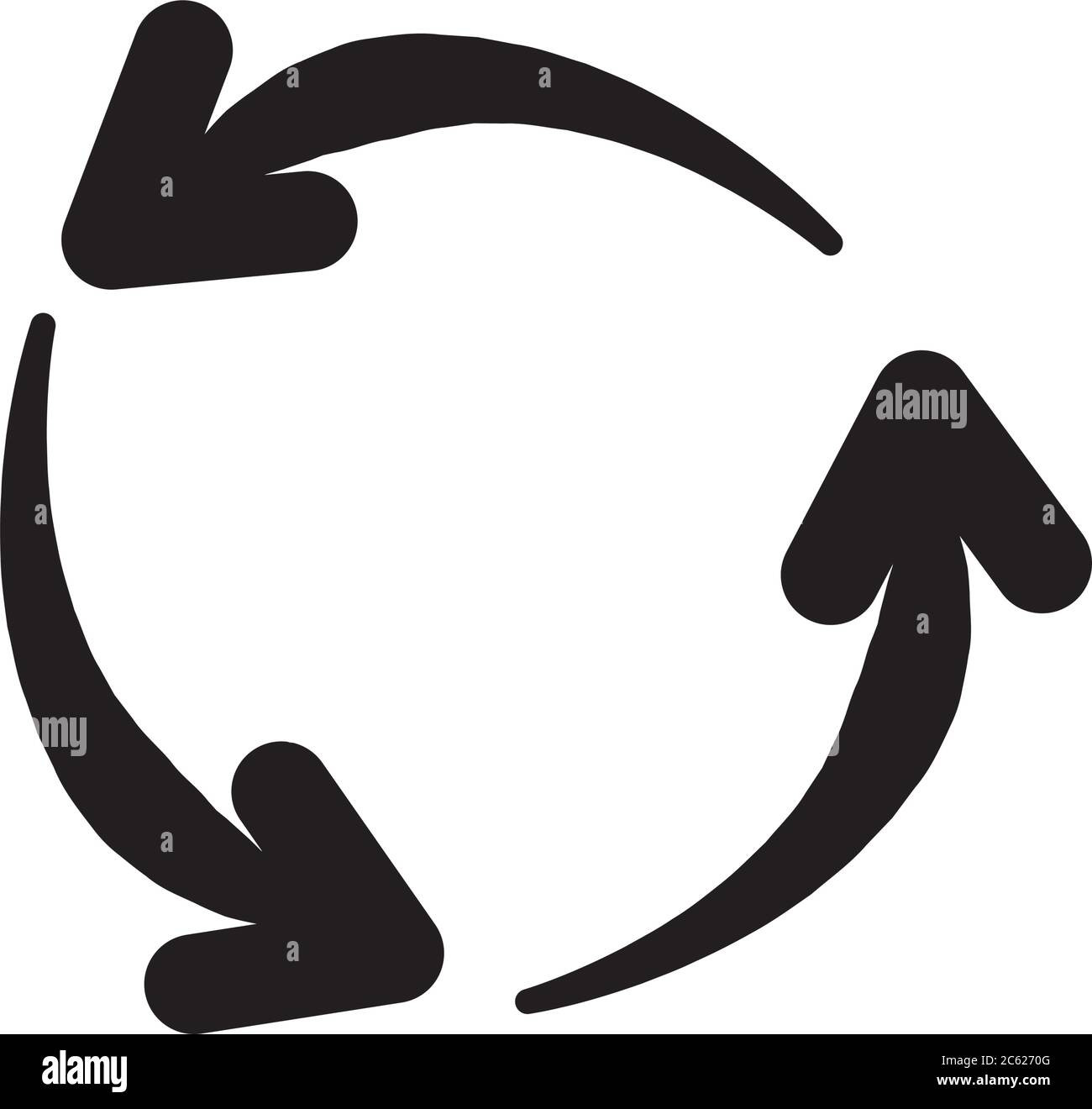 three arrows in circle shape over white background, silhouette style ...