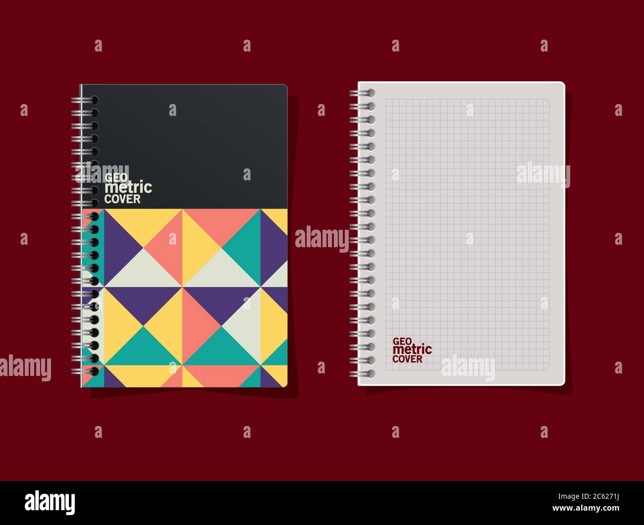 geometric cover notebooks design of Mockup corporate identity template ...